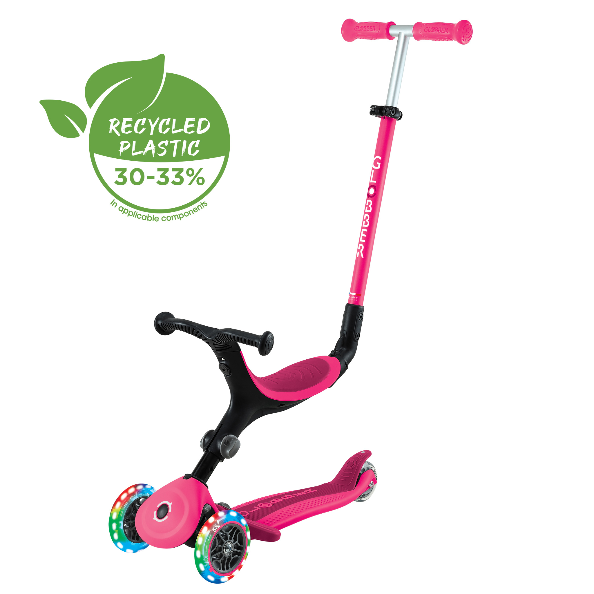 Light-Up Foldable Scooter with Seat: GO•UP ACTIVE LIGHTS - Globber